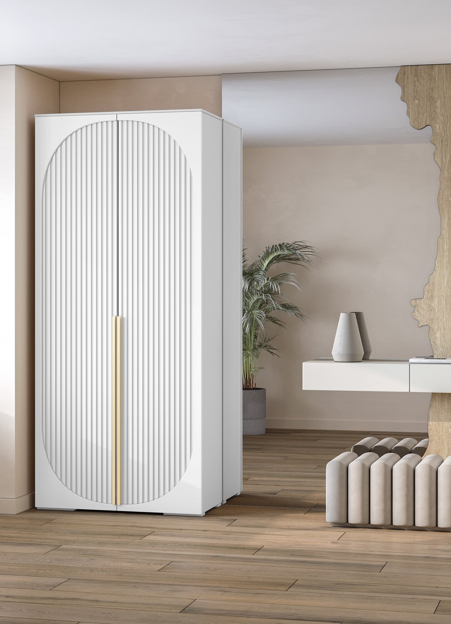 Шкаф распашной Брей-1 Белый для одежды двухдверный 90*220*50