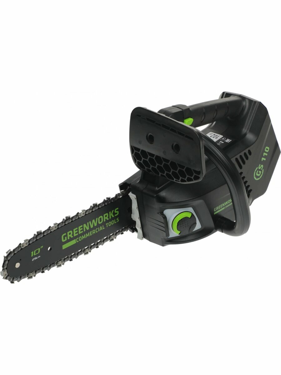 Цепная пила Greenworks "GD40TCS", аккумуляторная, 40В, длина шины 25см,