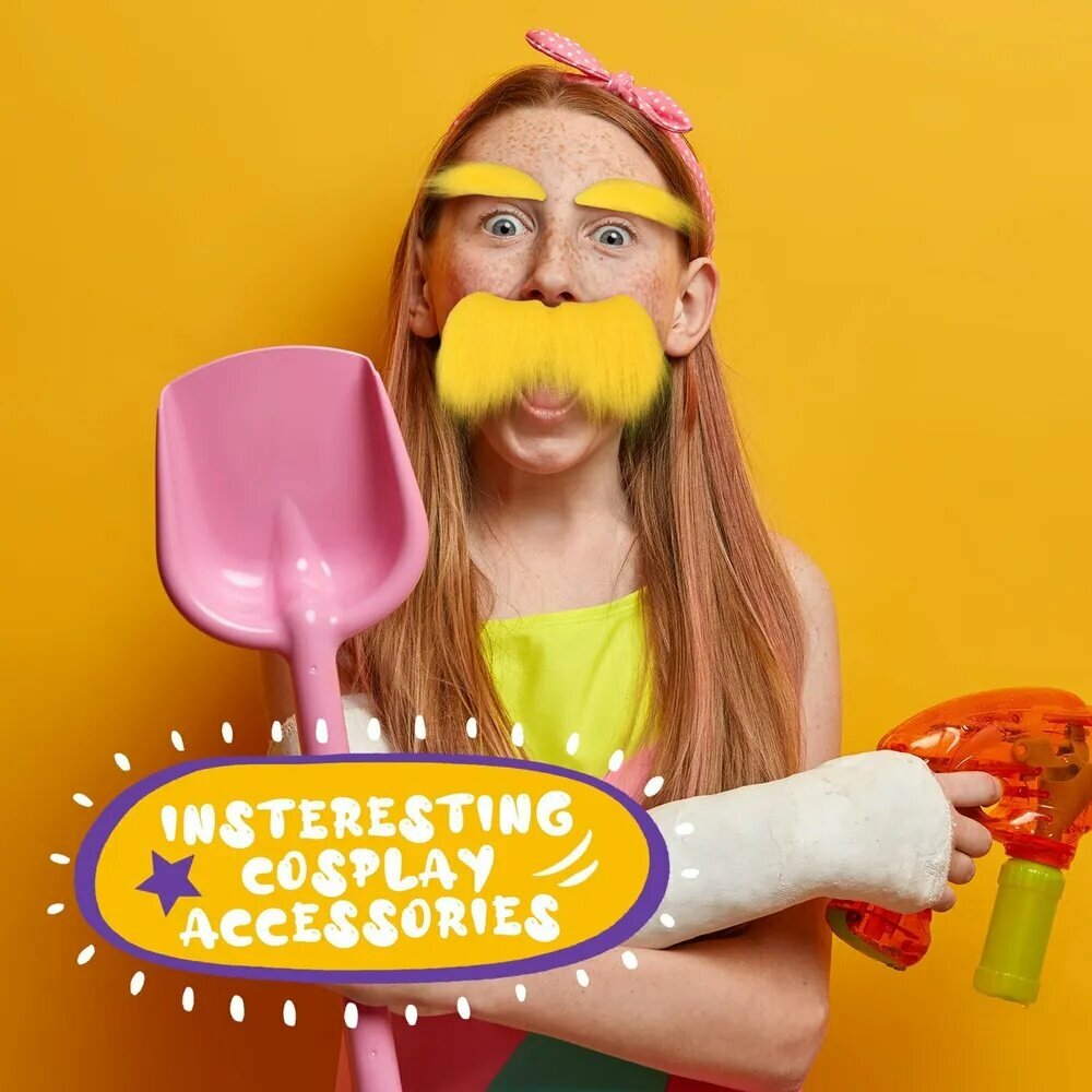 Оранжевый набор искусственных усов для ролевых игр и карнавалов, включая усы с мостиком