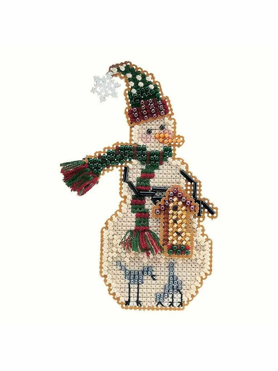 Набор для вышивания "Снеговик со скворечником" (6.5 x 7.5 см.) / Mill Hill MHSC25