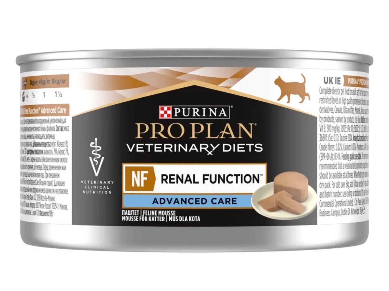 Purina Veterinary Diets консервы для кошек при заболевании почек NF 195гр.×24шт. Паштет.