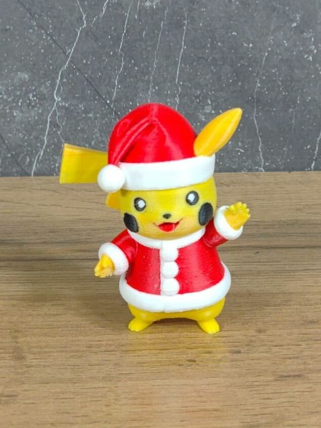 Покемон Пикачу санта, новогодняя фигурка подарок Pokemon Pikachu