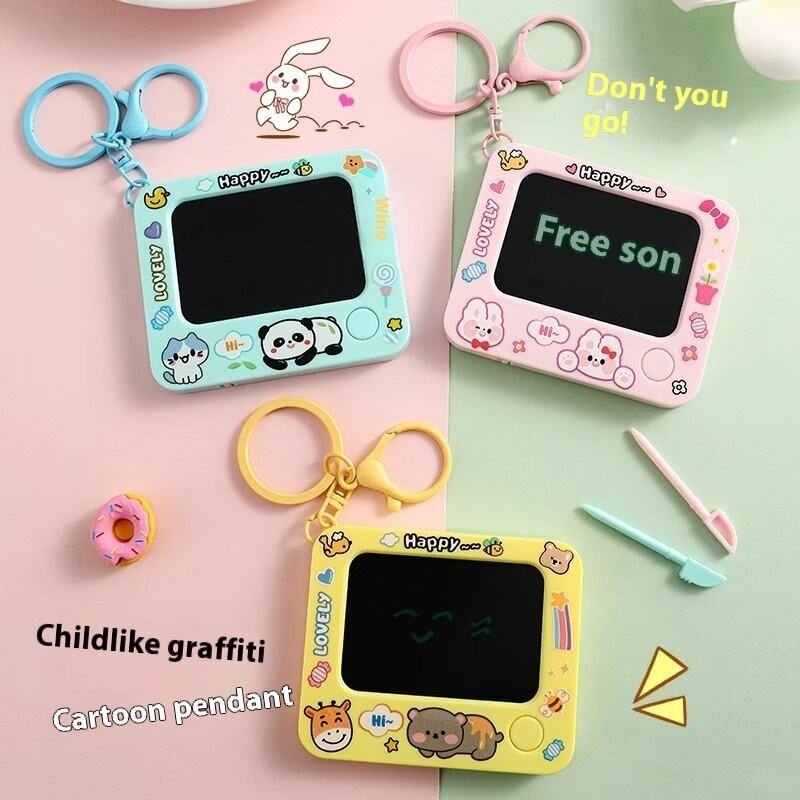 Умная жидкокристаллическая доска для письма, детское электронное полотно для рисования, многоразовая грифельная доска для творчества, портативный брелок с креплением идеальный подарок на день рождения