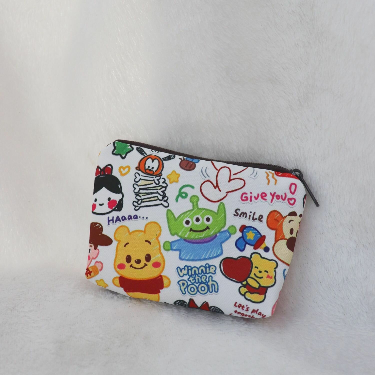 Miniso Кошелек для монет Дораэмон, караоке-цепочка, мягкий, компактный, портативный, милый мультяшный принт, креативный женский кошелек для монет.