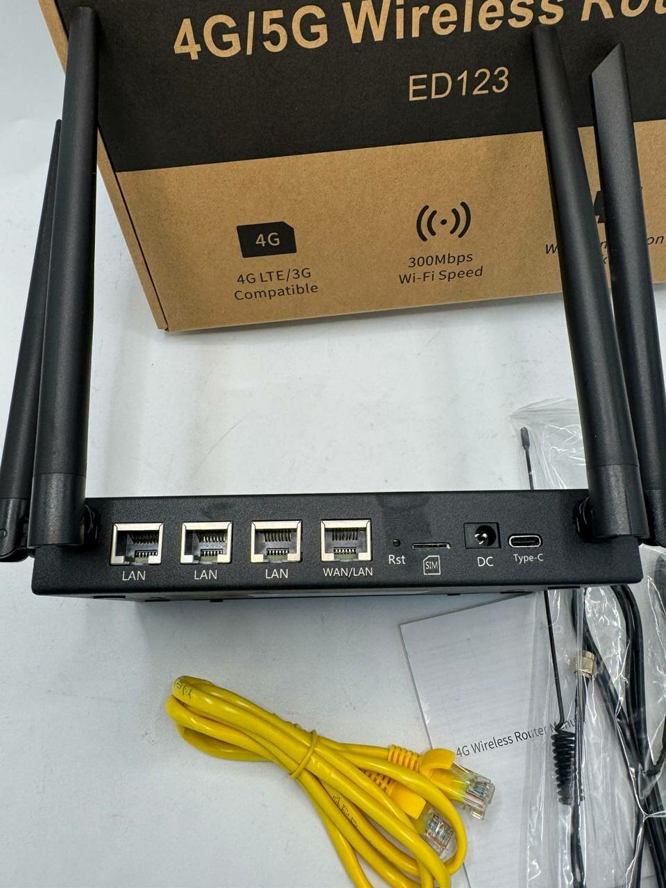 Роутер 4G EDUP-AZ800 для дачи и офиса: поддержка 64 устройств, скорость 300 Мбит/с, Wi-Fi и проводной вход.