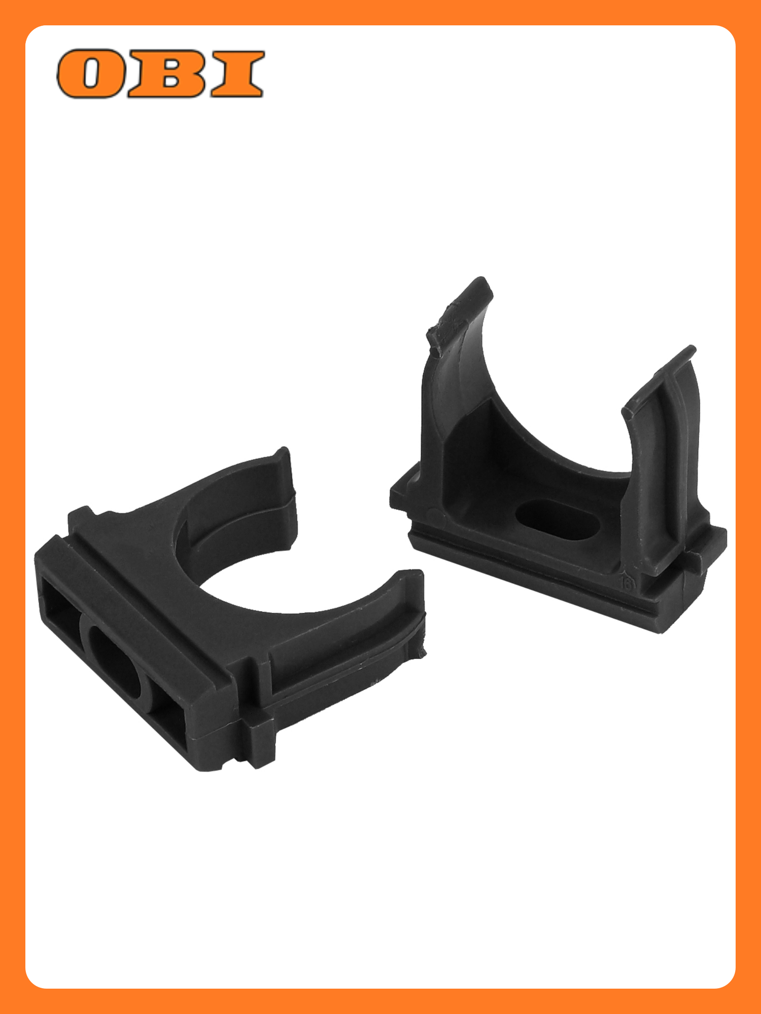 Крепёж-клипса черный 10 шт 16 мм