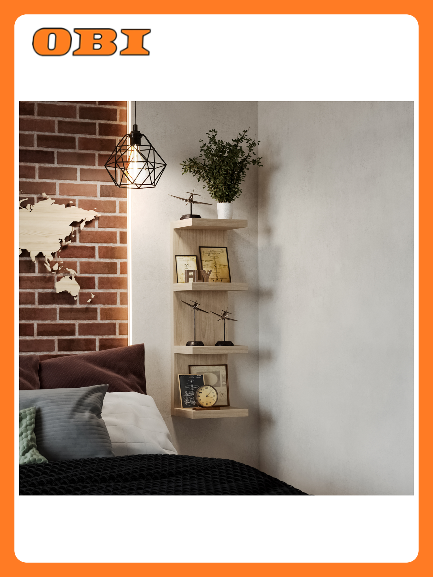 Полка настенная Шведский Стандарт Фора 100Е 30х97х27 см, дуб беленый