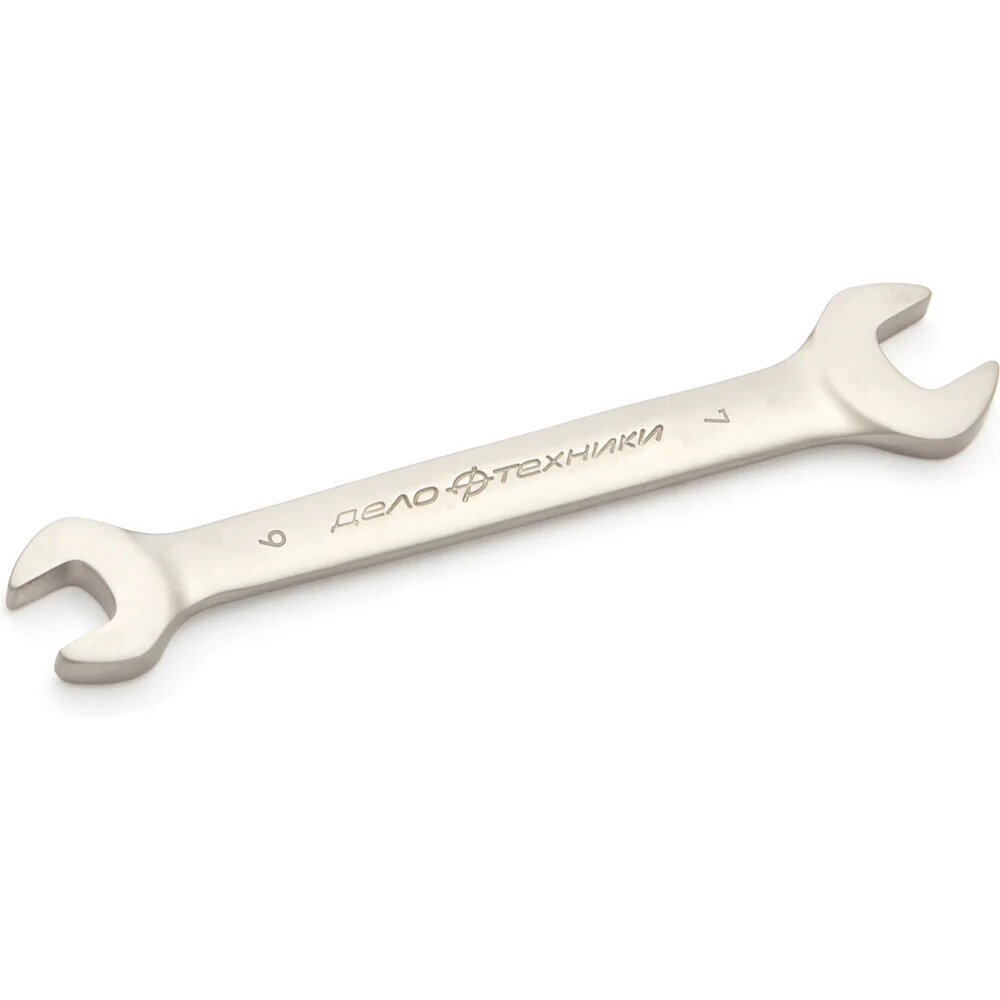 Рожковый ключ Дело Техники 6×7мм 510076, позволяет — профессиональный никелированный CrV двусторонний ключ