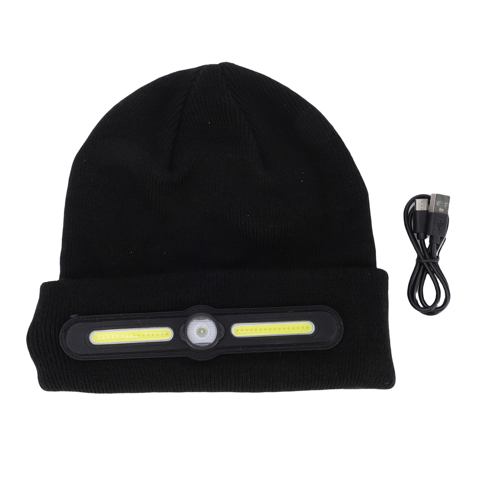 Вязаная шапка с COB-светильником, перезаряжаемая, унисекс, теплая зимняя, с красным сигнальным фонарем, подходит для бега, походов, кемпинга, для мужчин и женщин.