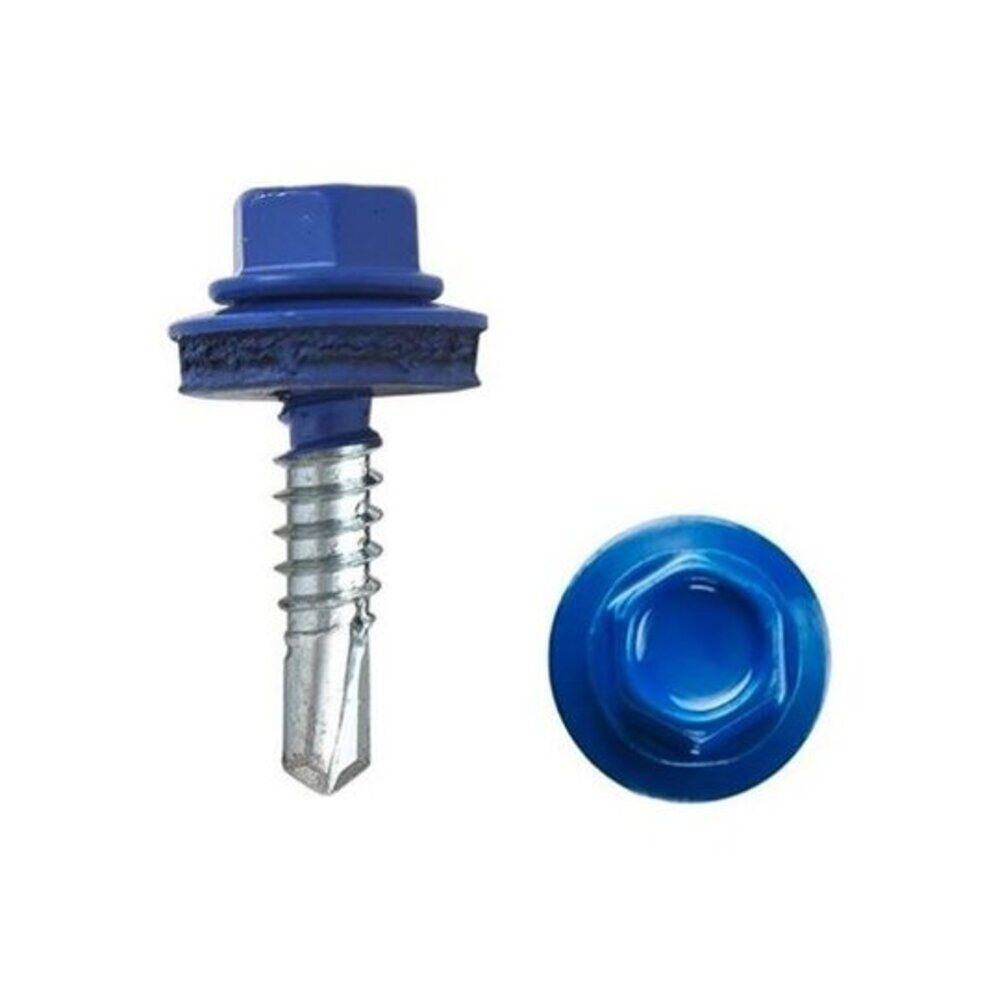Саморез Кровельный Синий 5,5 x 19мм RAL 5005 "МастерБолтиков" (50 штук)