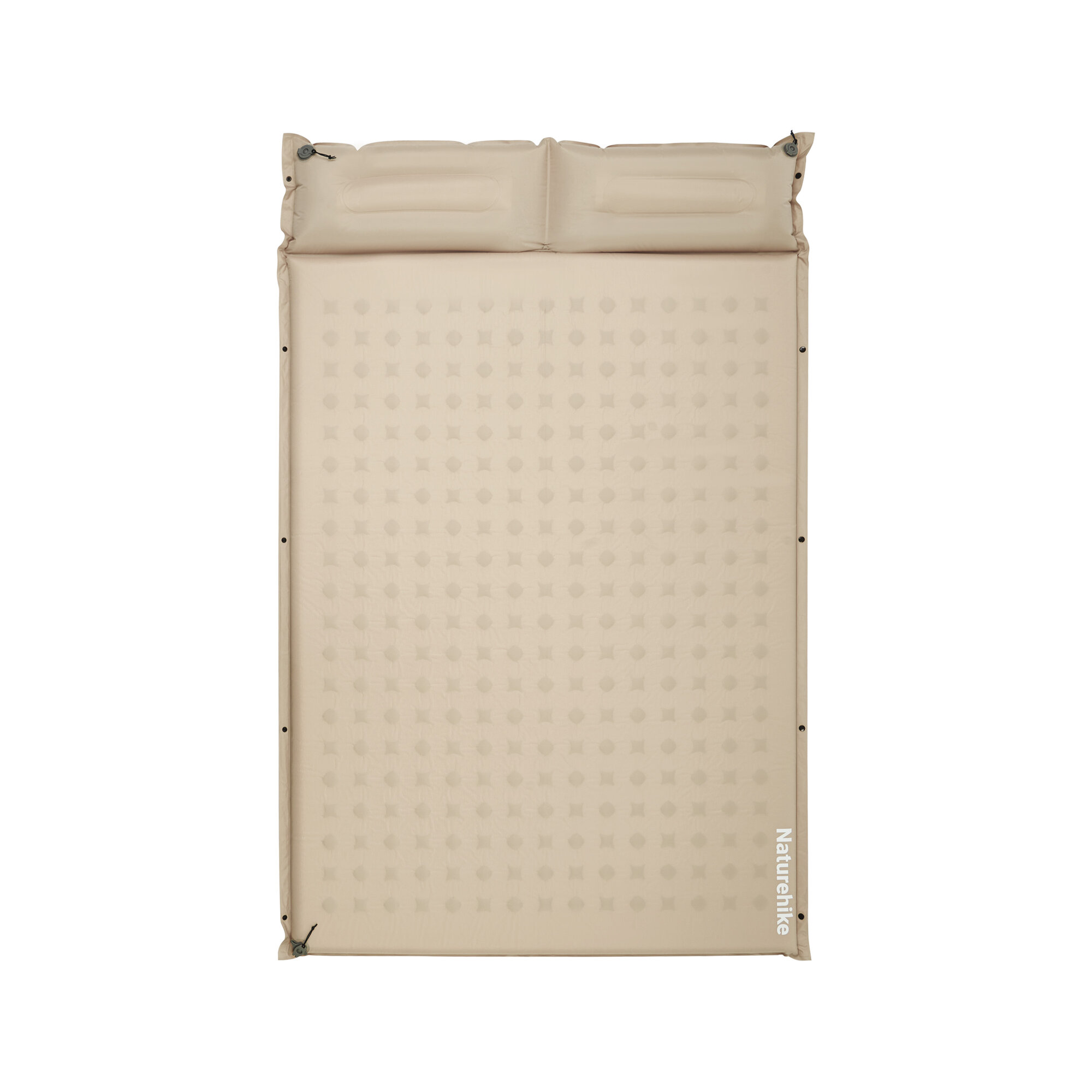 Коврик самонадувающийся Naturehike двойной 200х130х6 см, с подушками, бежевый