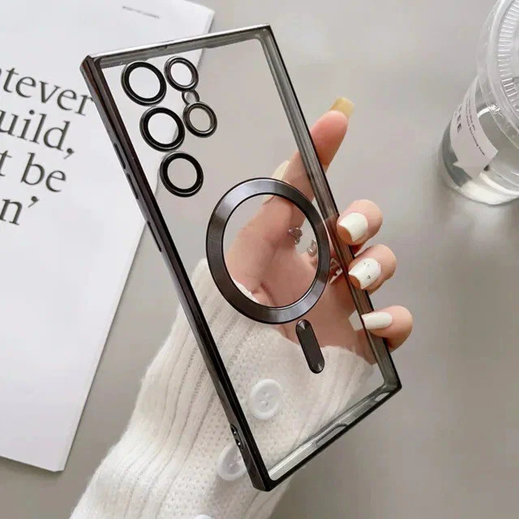 Чехол для Samsung Galaxy S23 Ultra с поддержкой MаgSafe, черного цвета