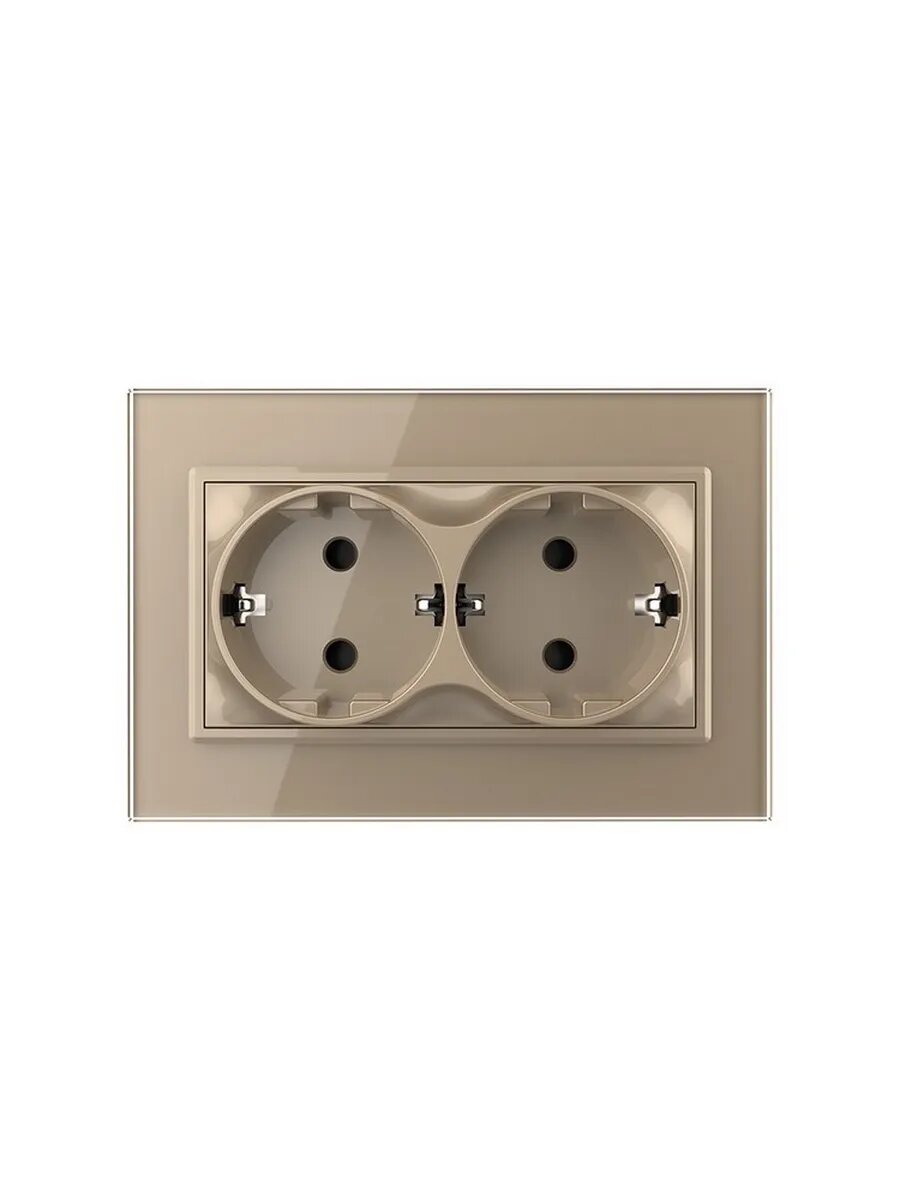 Розетка двойная внутренняя с заземлением 16A