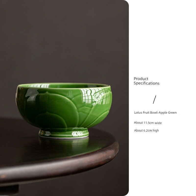 Китайская посуда, миска в виде лотоса, керамическая миска для риса, суповая миска, изысканная бытовая тарелка с