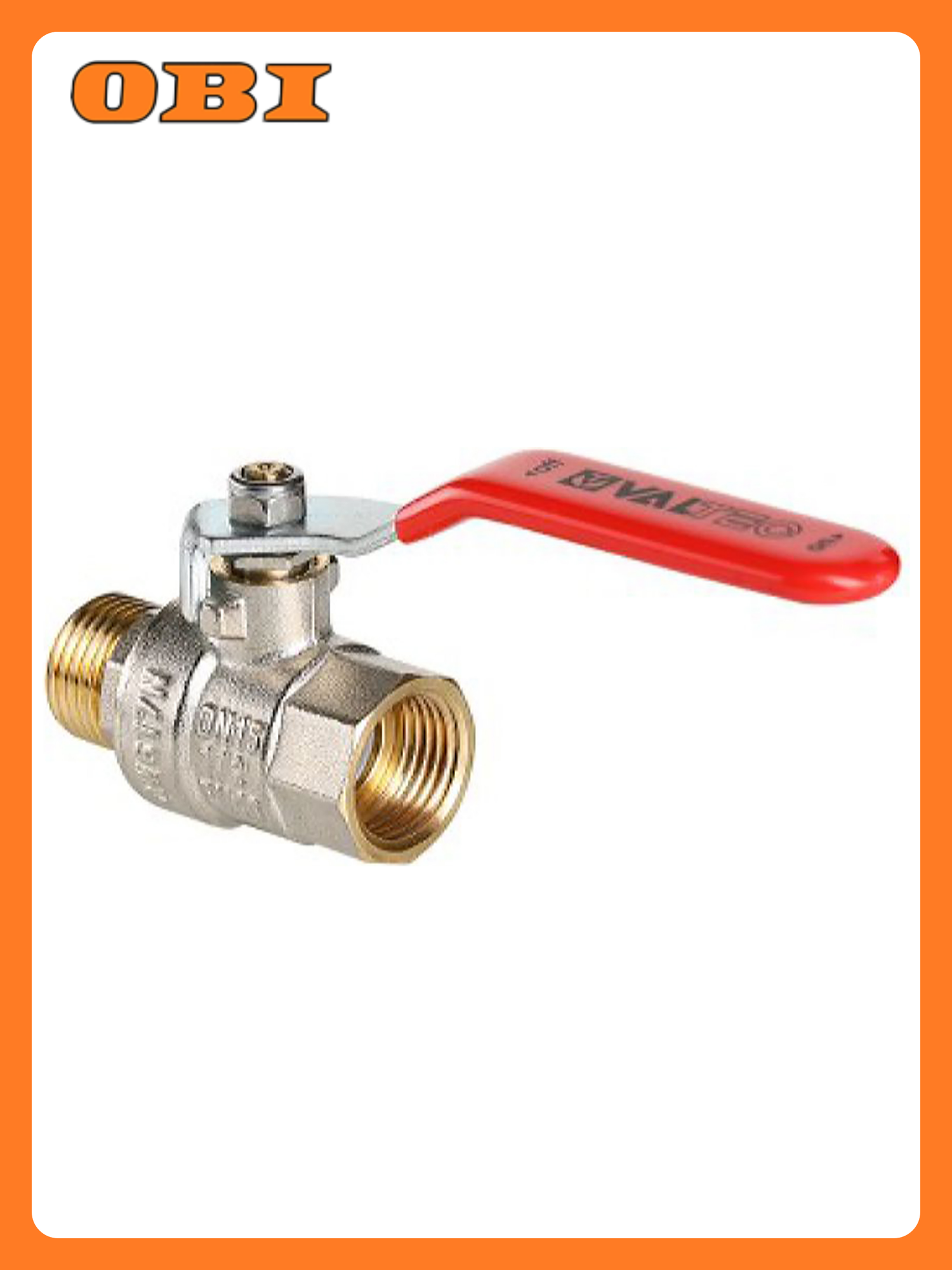 Шаровой кран VALTEC Base, латунь, никелированный, муфтовое присоединение, 1", полнопроходной