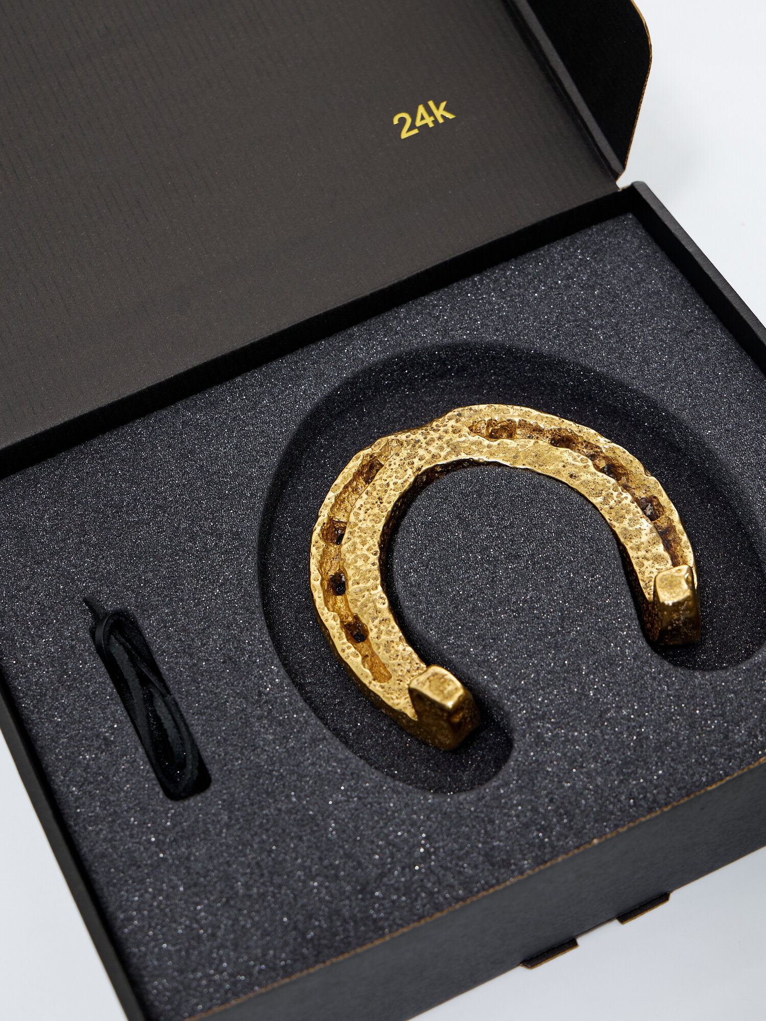 Подарок позолоченная подкова 19 века, 999 проба