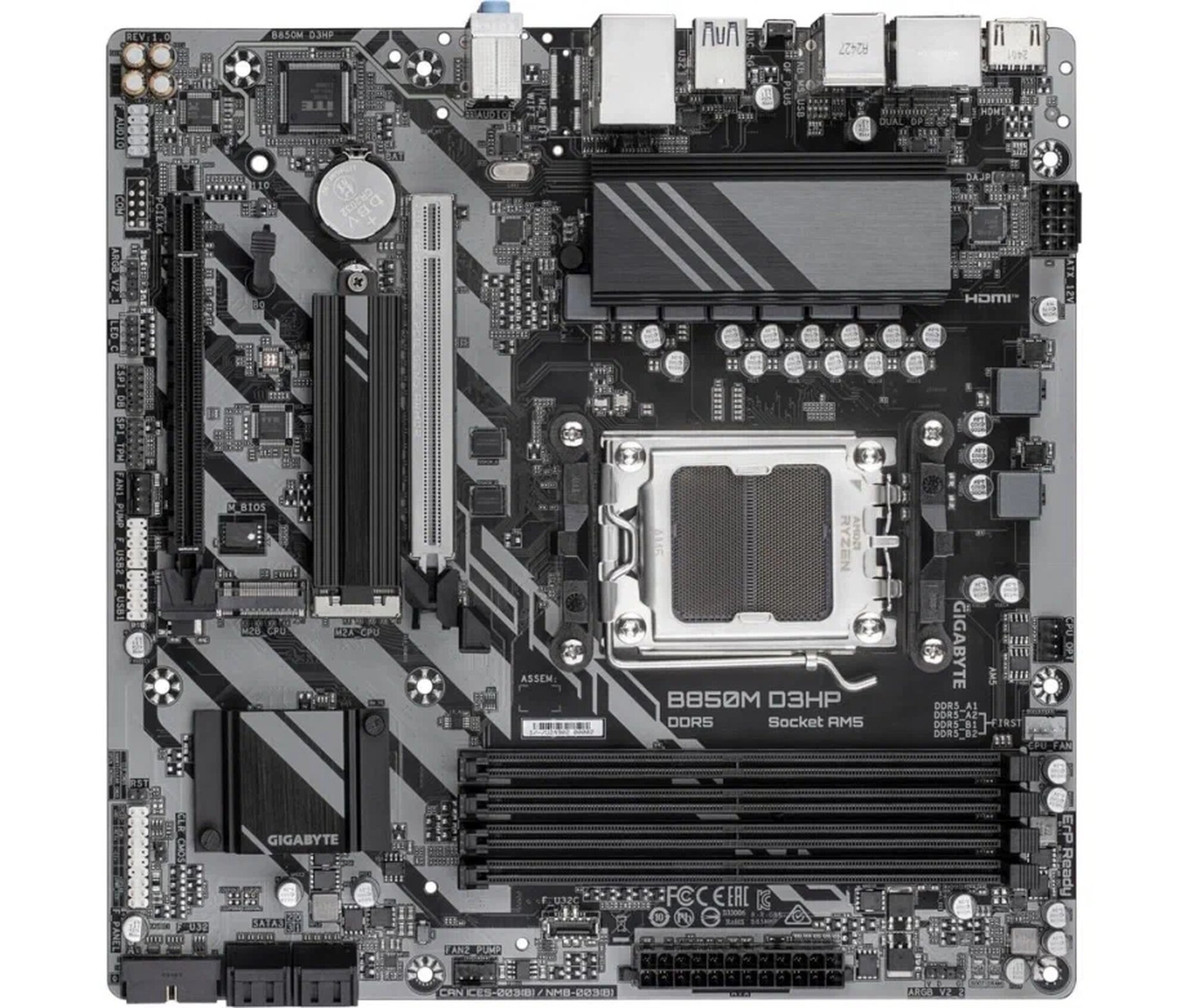 Материнская плата Gigabyte B850M D3HP, SocketAM5, AMD B850, mATX
