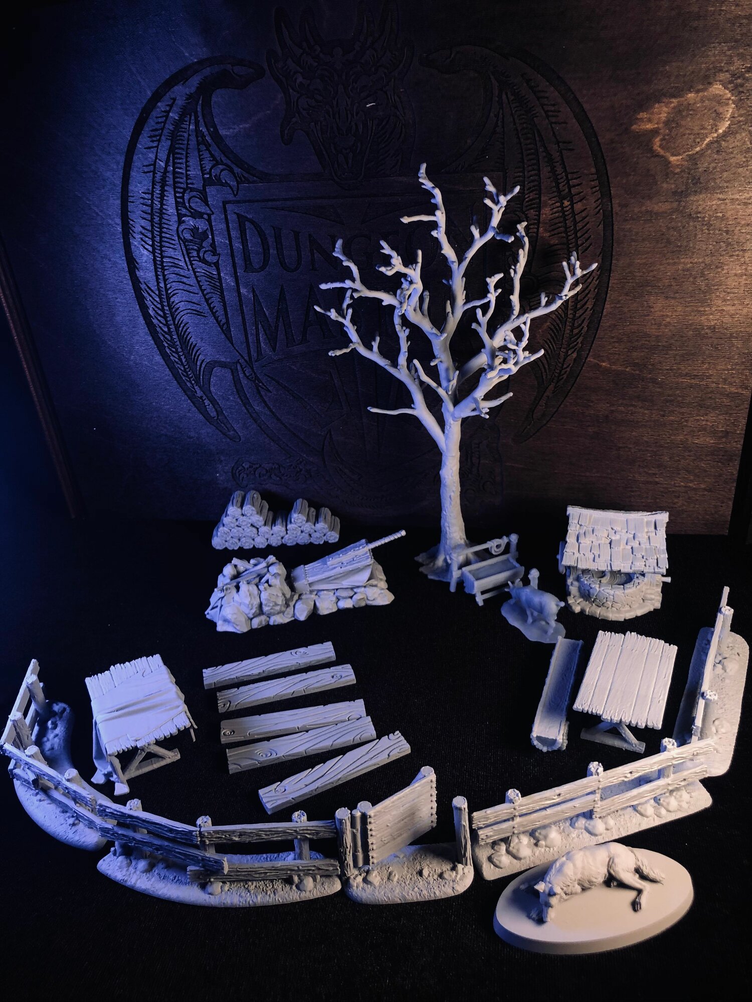 Набор деревенского террейна - Террейн - Миниатюра для настольных игр DnD, ДнД, Dungeons & Dragons, Pathfinder.