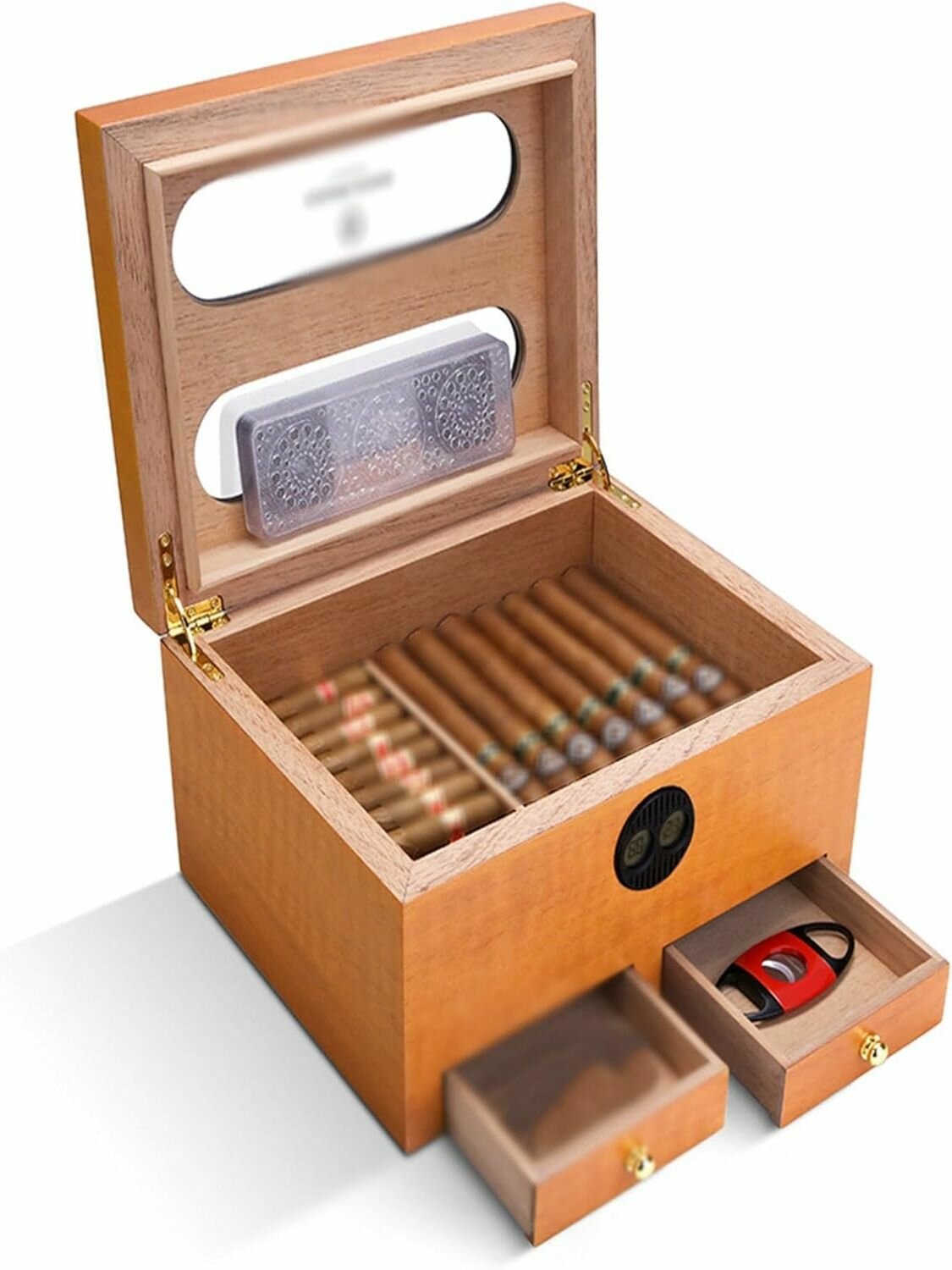 Коробка для увлажнения сигар CIGARLOONG, хьюмидор с герметичной перегородкой из кедрового дерева большой емкости