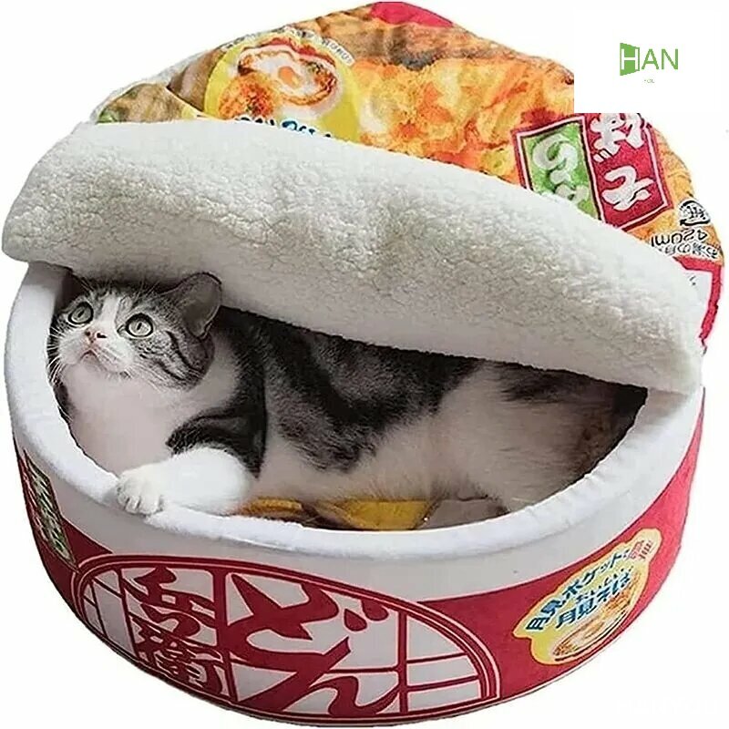 Эксклюзивное гнездо для кошек и собак с подогревом, наполненное мягкой лапшой Рамэн