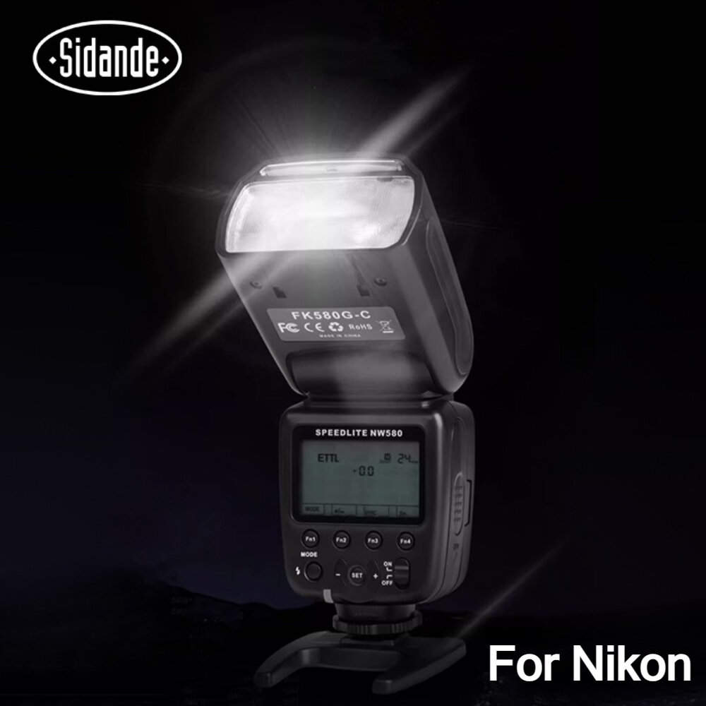 Sidande FK580 Вспышка камеры TTL с автоматическим измерением HSS 1/8000 S Беспроводная система управления 2.4G для Nikon