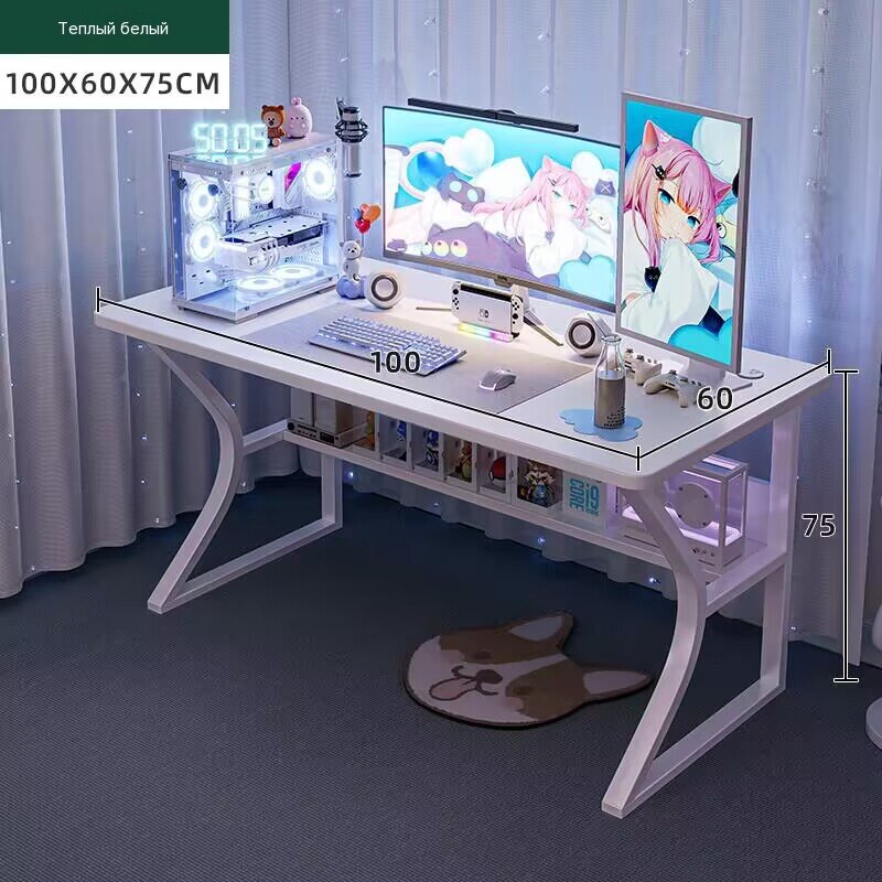 Игровой компьютерный стол, письменный стол, 100х60х75 см，черное