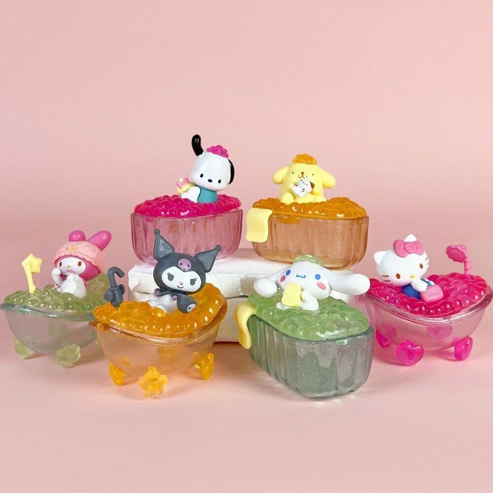 Набор фигурок Hello Kitty бабл пати Хэллоу Китти и Куроми 6 фигурок высота 6 см