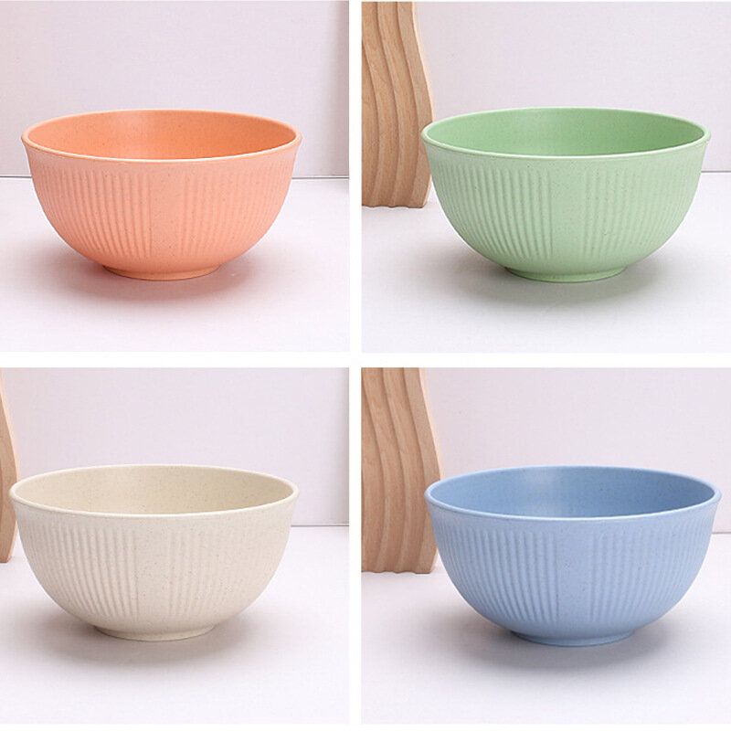 Чаша из пшеничной соломы Бытовая миска для риса Чаша для супа в японском стиле Студенческое общежитие Пластиковая