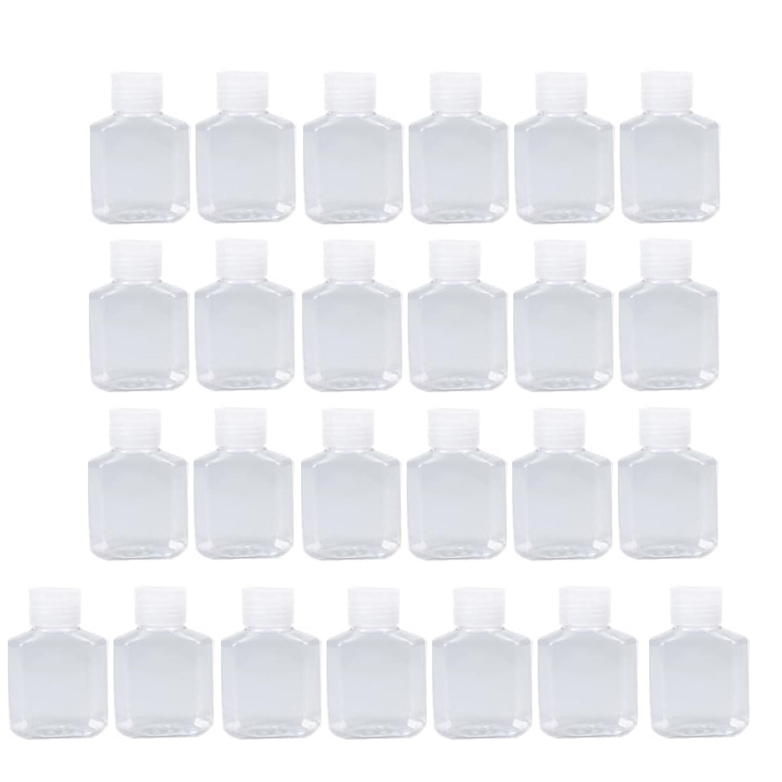 25 штук Пластмассовые Бутылки для Туалетных Средств Объем 60мл Форма Моллюска Прозрачные Бутылки для Шампуня Образцы Жидкостей Лосьона Желя Пустые PET Бутылки