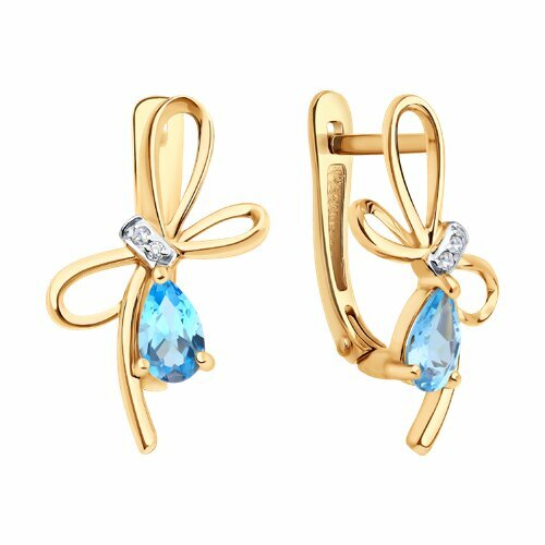 Серьги, красное золото, 585 проба