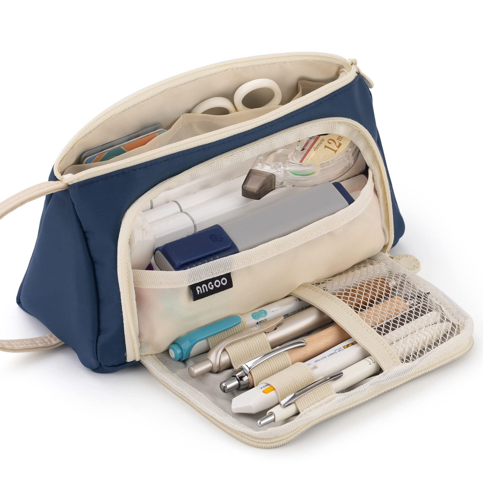 Чехол для карандашей из полиэстера большой ёмкости с зippersimple, сумка для канцелярии с большим хранилищем, органайзер для маркеров и ручек для подростков, девушек, взрослых, студентов, школьников, колледжей, офисов, с ручной петлей для легкого