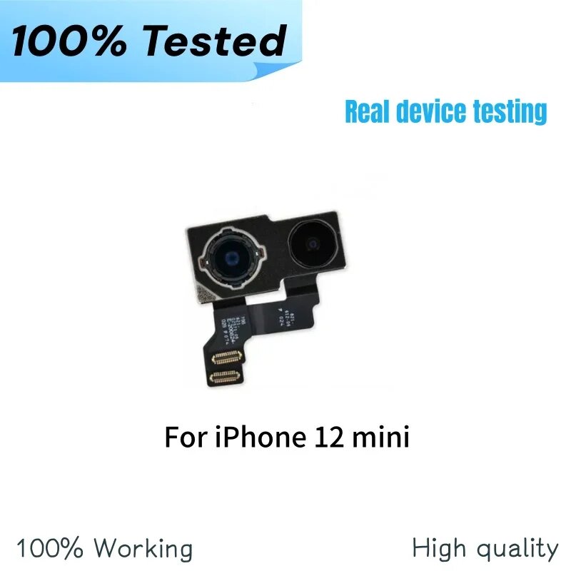 Полностью протестированный модуль камеры с гибким кабелем основной объектива для iPhone 11 12 13 Pro Max 14 15 Plus Pro Max 12 13 Mini задняя камера For iPhone 12 mini