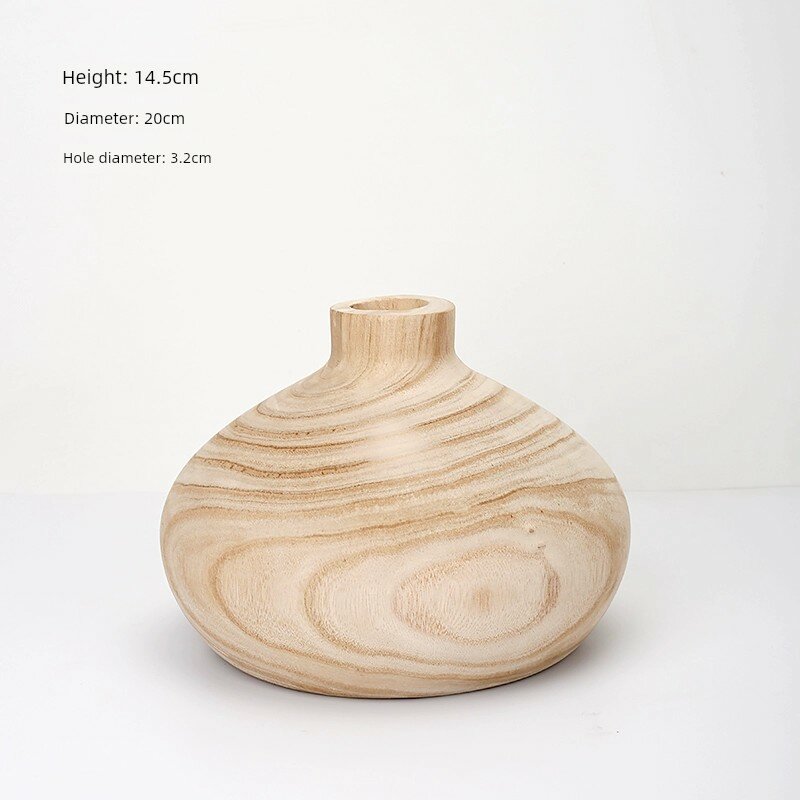 Деревянная простая новая ваза в стиле шинуазри, черные сухоцветы в стиле ваби-саби, сосуд для цветов в стиле дзен,