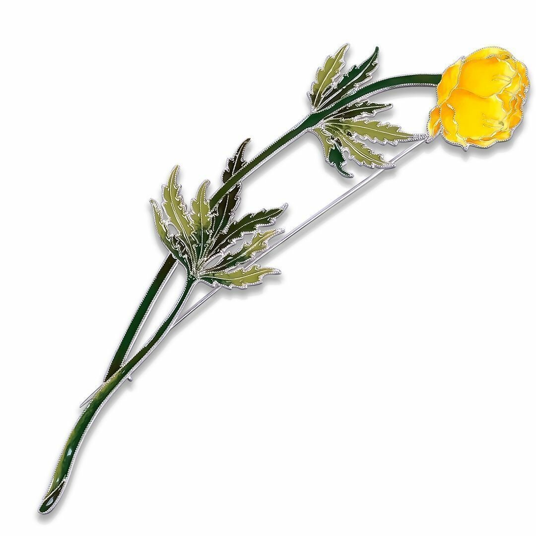 Брошь, серебро, 925 проба, эмаль