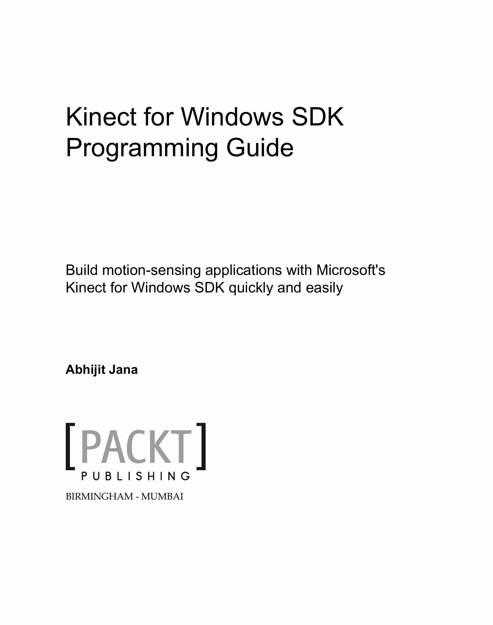 Kinect for Windows SDK Programming Guide — фото 1