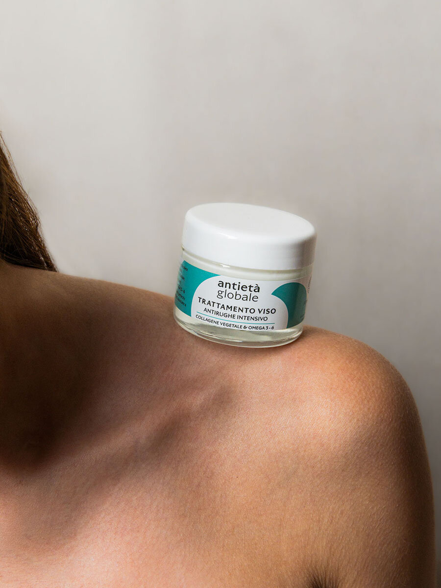 Натуральный антивозрастной Крем для лица против морщин с фитоколлагеном и Омега 3 и Омега 6