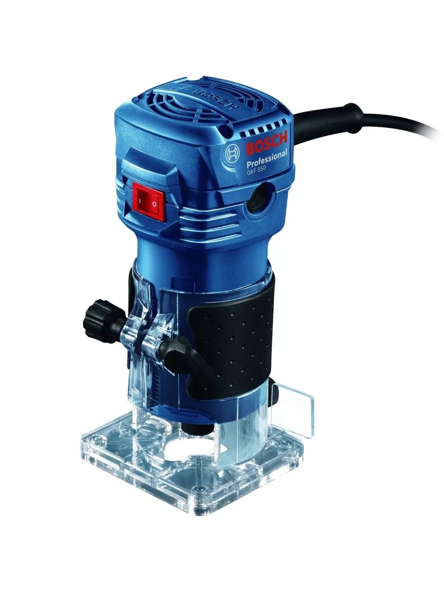 Фрезерная машина BOSCH GKF550, кромочная, мощность 550Вт, скорость 33000об/мин