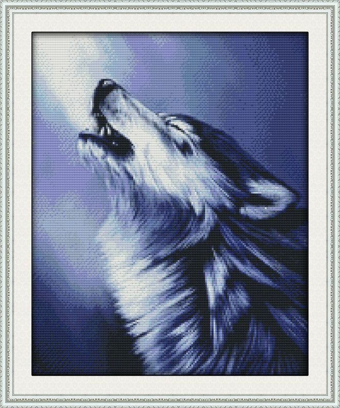 Эксклюзивный набор для вышивки Волчий крик, 37x45 см, схема 14CT