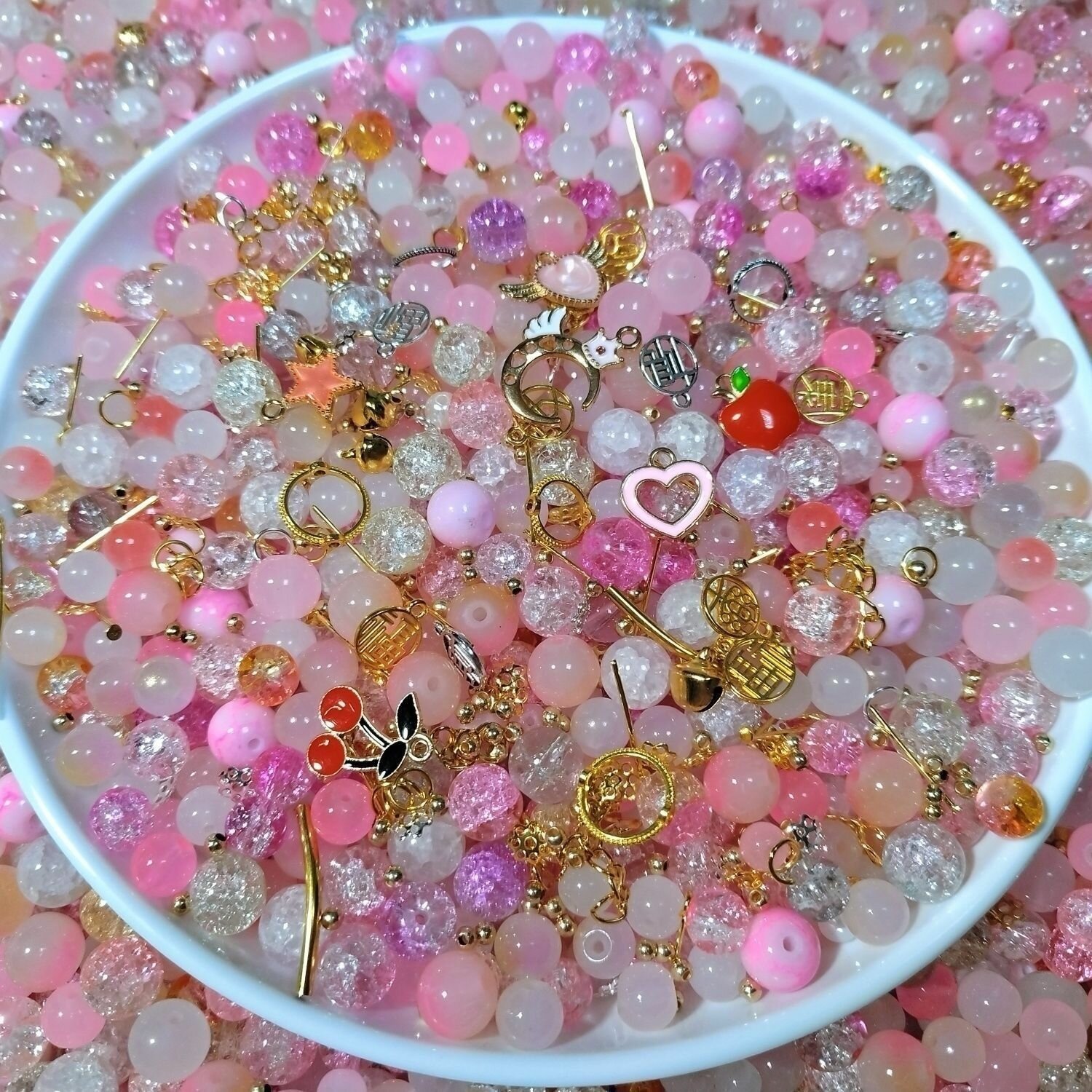 Разноцветный ручной имитация нефрита DIY браслет из стеклянных бусин ручной работы круглые бусины цепочка для телефона ожерелье ювелирные аксессуары рассыпные бусины