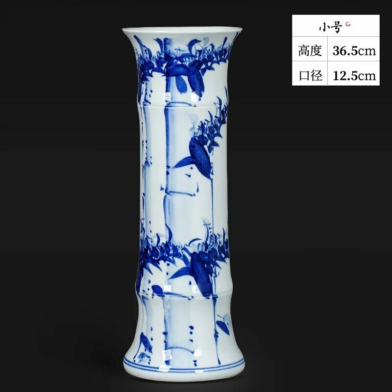 Большая напольная ваза из керамики Цзиндэчжэнь, расписная вручную, с изображением богатого бамбука, для аквапоники,