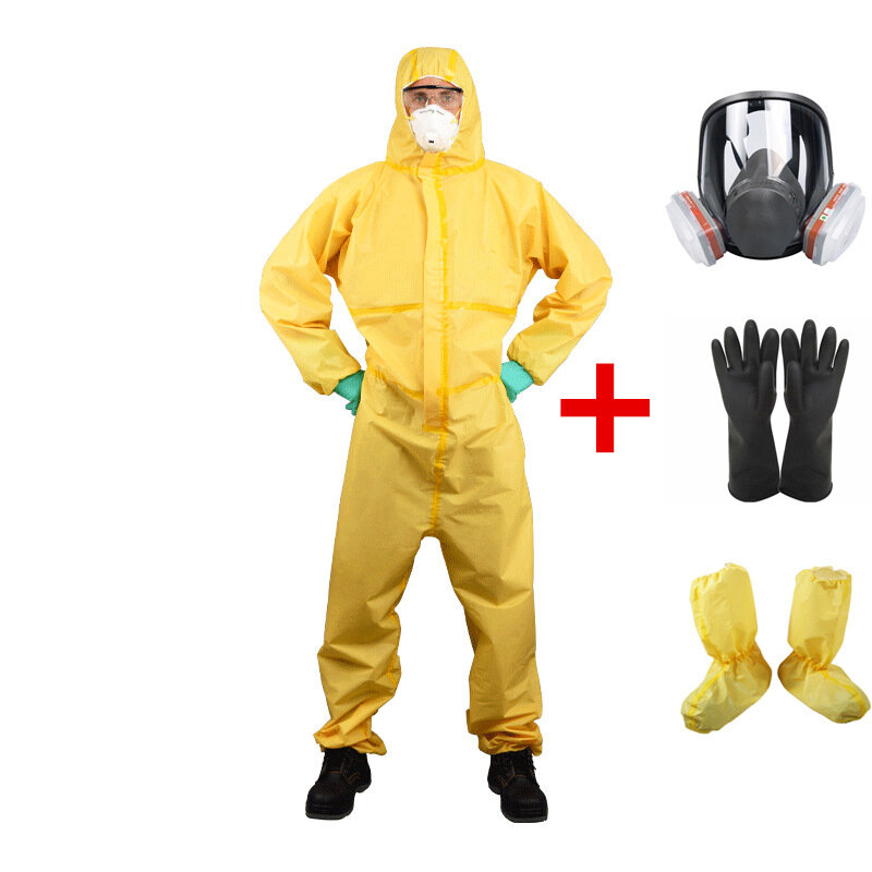 Легкий химически защитный костюм Kunzeer K4000, противогаз, защитный щиток для лица, защита от ядерного излучения, химически защитная одежда, устойчивая к кислотам и щелочам