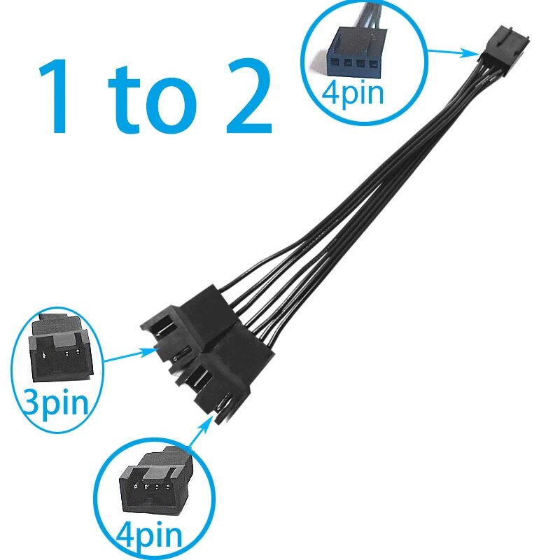 Кабель переходник 3pin-4pin для вентиляторов
