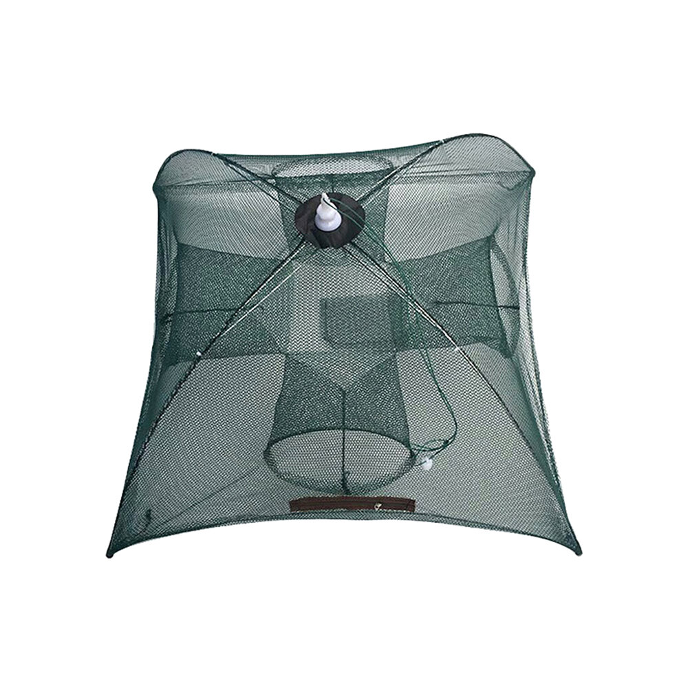 Пастбище для рыбы Ловушка Складной крабовый сетчатый раковый Автоматическое рыбацкое креветковое Каст дип клетка Рыба мальков Складной сетчатый (4 отверстия) Нитроновый Материал Развернутый размер 720мм Закрытый размер 630мм Вес упаковки 198г Для соленой