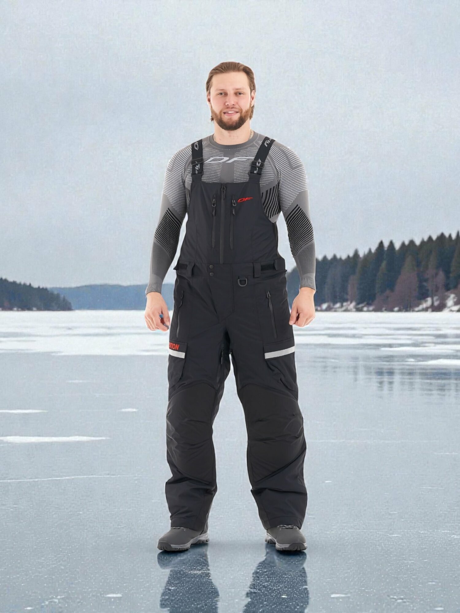 Брюки Dragonfly Expedition Black, мембрана, водонепроницаемость, ветрозащита, защита колен, чёрные, L