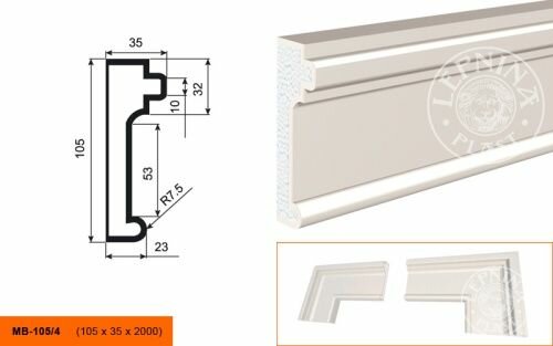 Фасадный Молдинг Lepninaplast MB-105/4 В105хШ35хД2000 мм / Лепнинапласт.