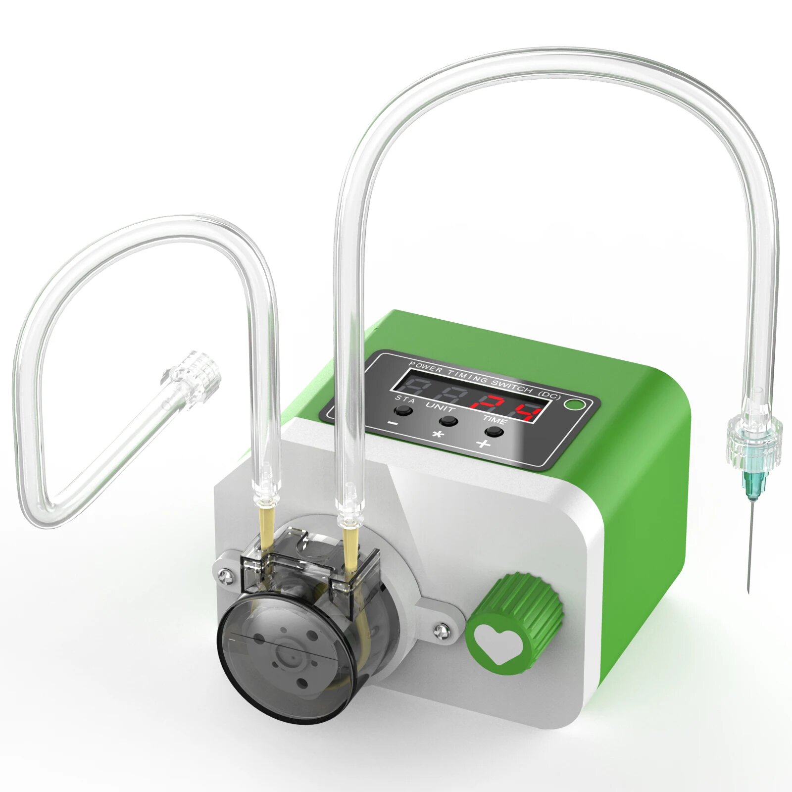 Перистальтический дозирующий насос 0-85 мл/мин с регулируемой подачей жидкости, быстросъемной головкой, 12В, с таймером, для лабораторий, дозирования
