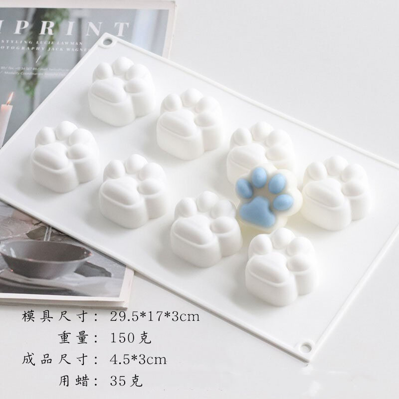 Многоотверстная силиконовая модель кошачьей лапки для DIY-свечей и мыла, набор для лепки свечей и косметики