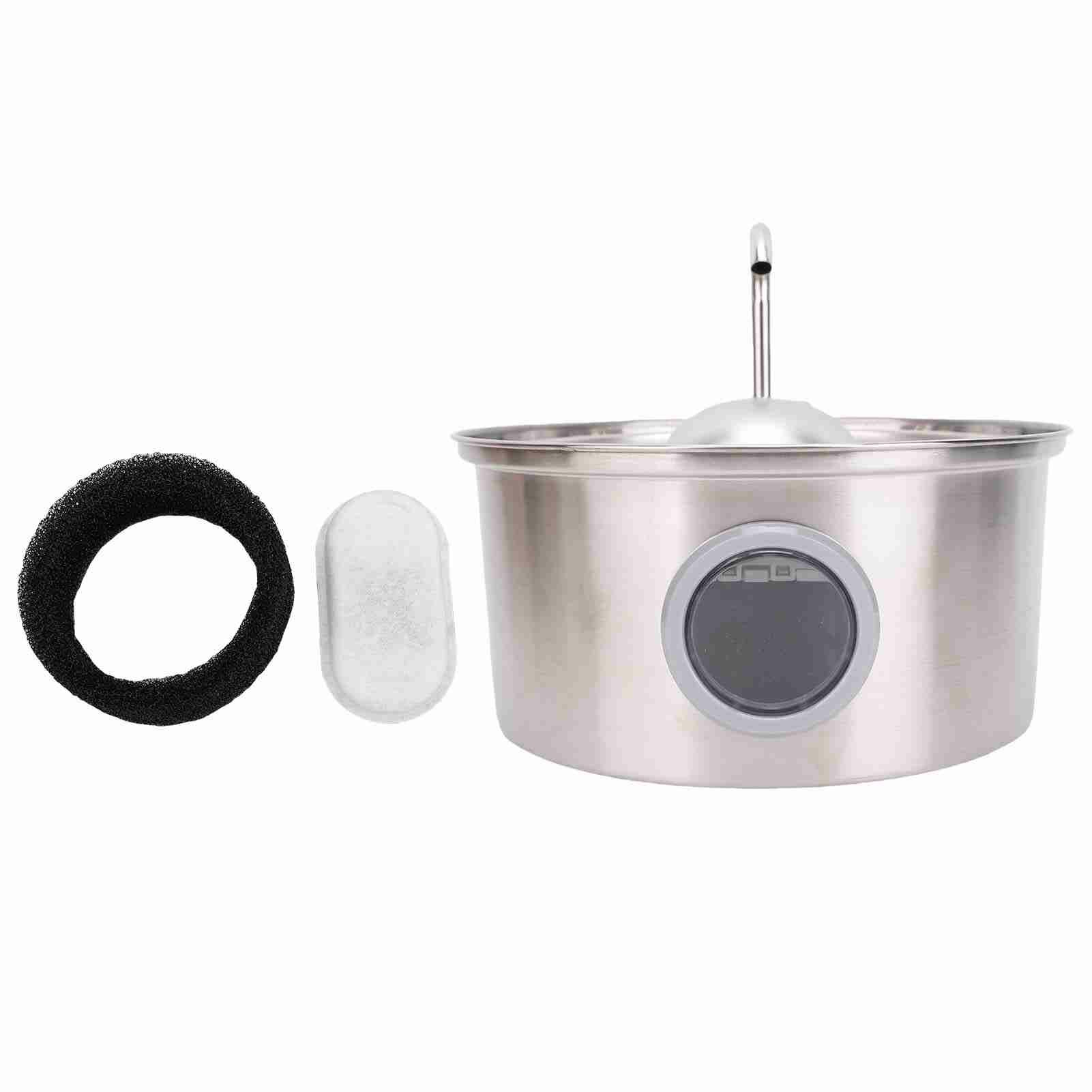 Фонтанчик для воды для домашних животных, большой объем 3,2 л, автоматическая циркуляция, бесшумная работа, нержавеющая сталь, для кошек и собак.