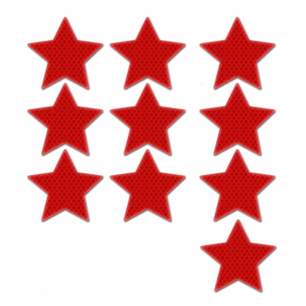 Светоотражающие звезды для безопасности транспорта, красный