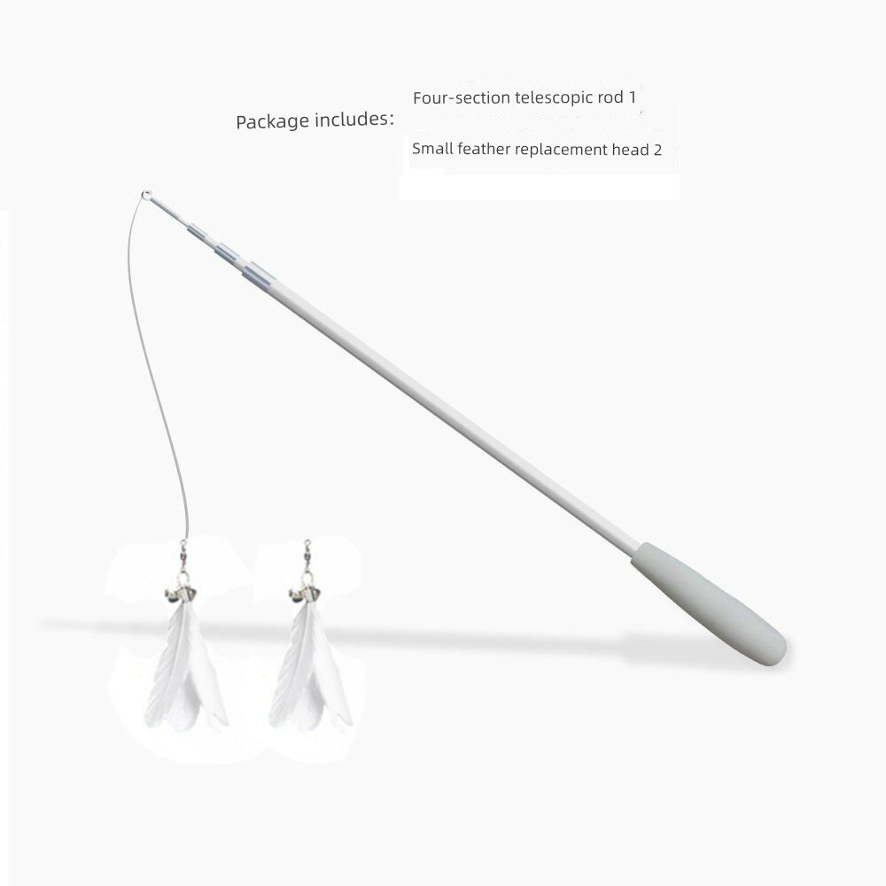Длинная палочка для дратья кошек, длинная удочка, выдвижная удочка для кошек, 4 секции 1.8m сменная головка с перьями